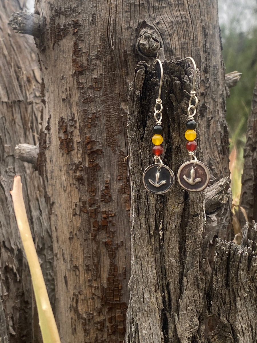 Dinawan -Emu - Black Yellow Red Agate- Aboriginal Flag Colours – Sonia ...