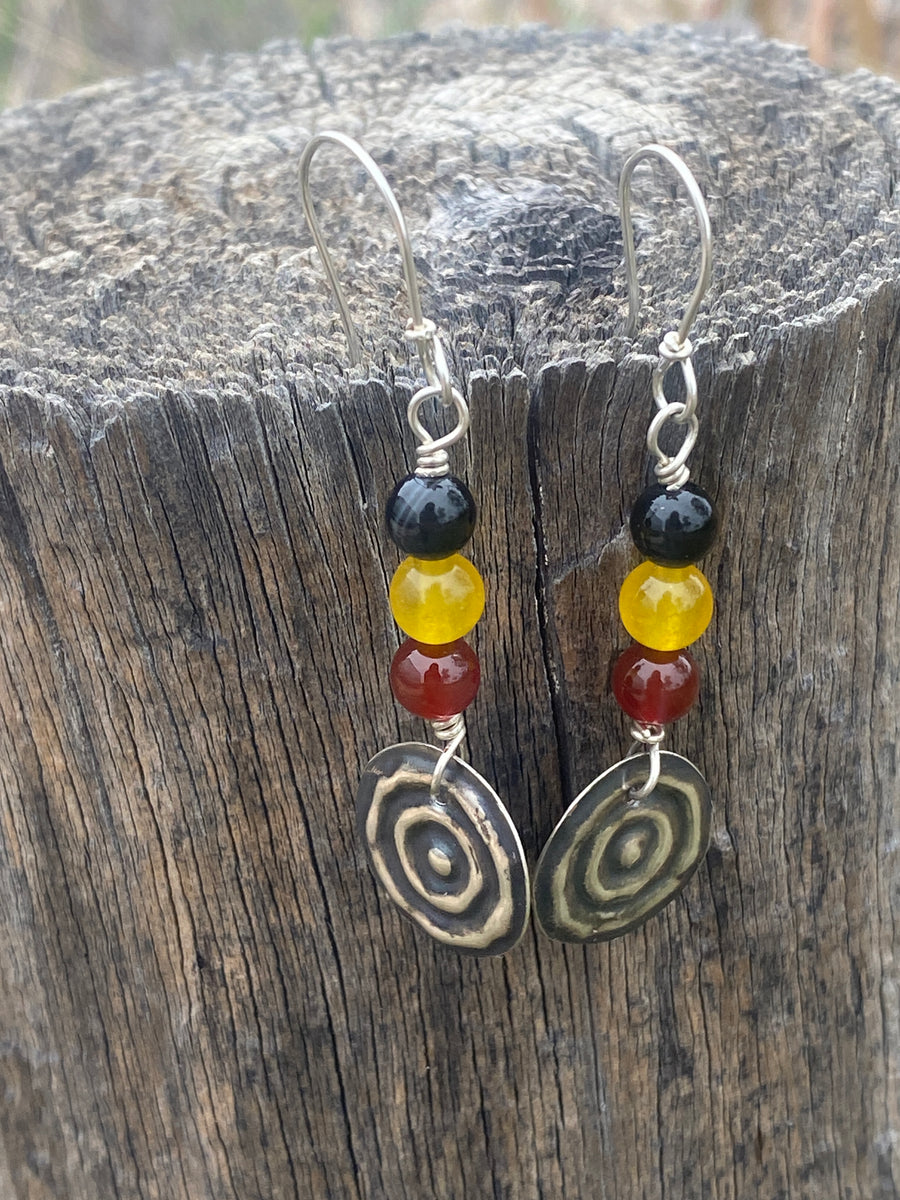 Ngulburnan “Waterhole” Black Yellow Red Agate Aboriginal Flag Colours ...